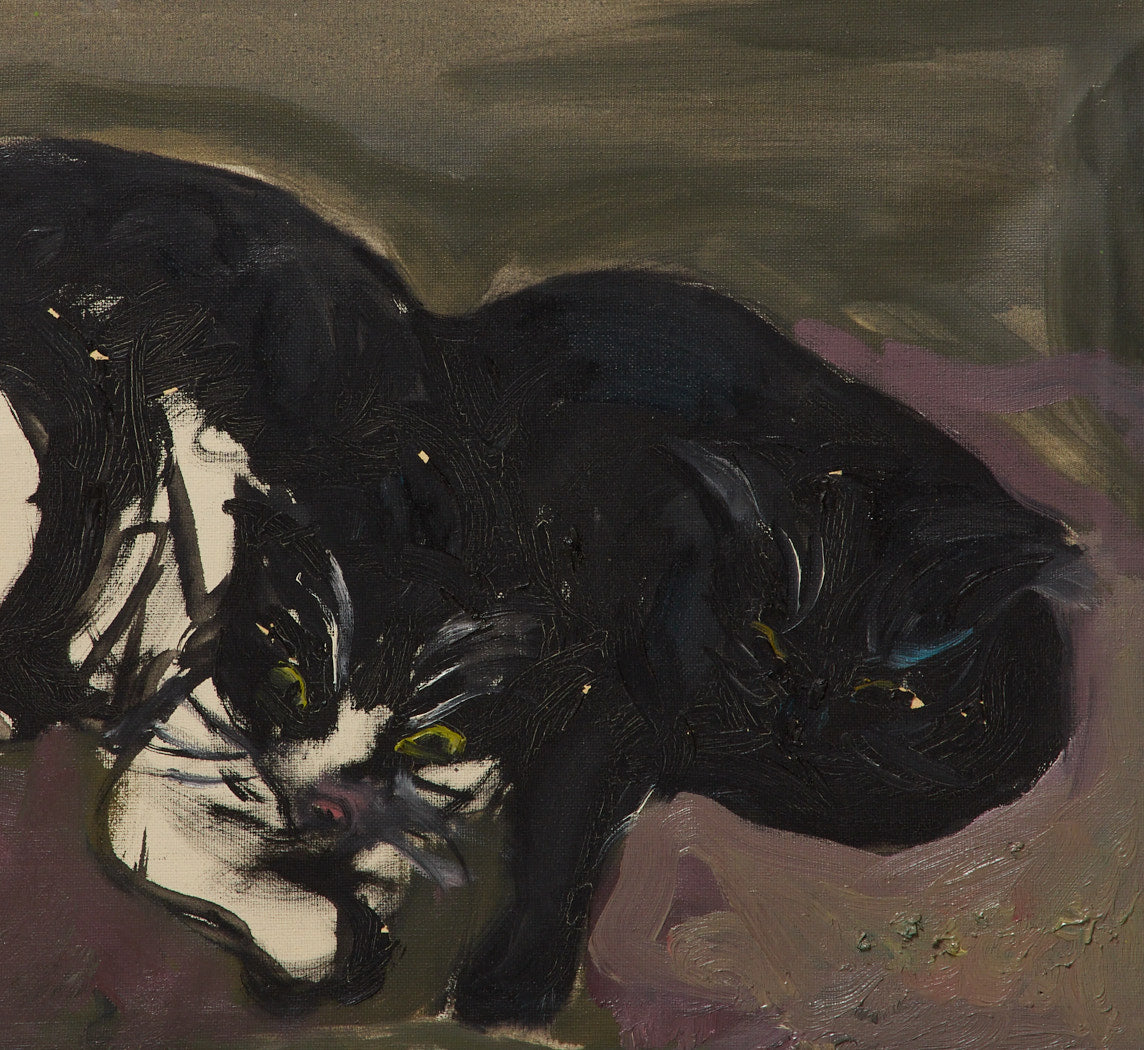 VINTAGE EXPRESSIONIST PORTRAIT OF NESTLING CATS – Pierce & Ward
